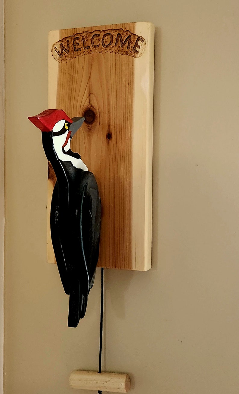 Woodpecker Door Knocker Handmade Wood Door Knocker Pileated - Etsy