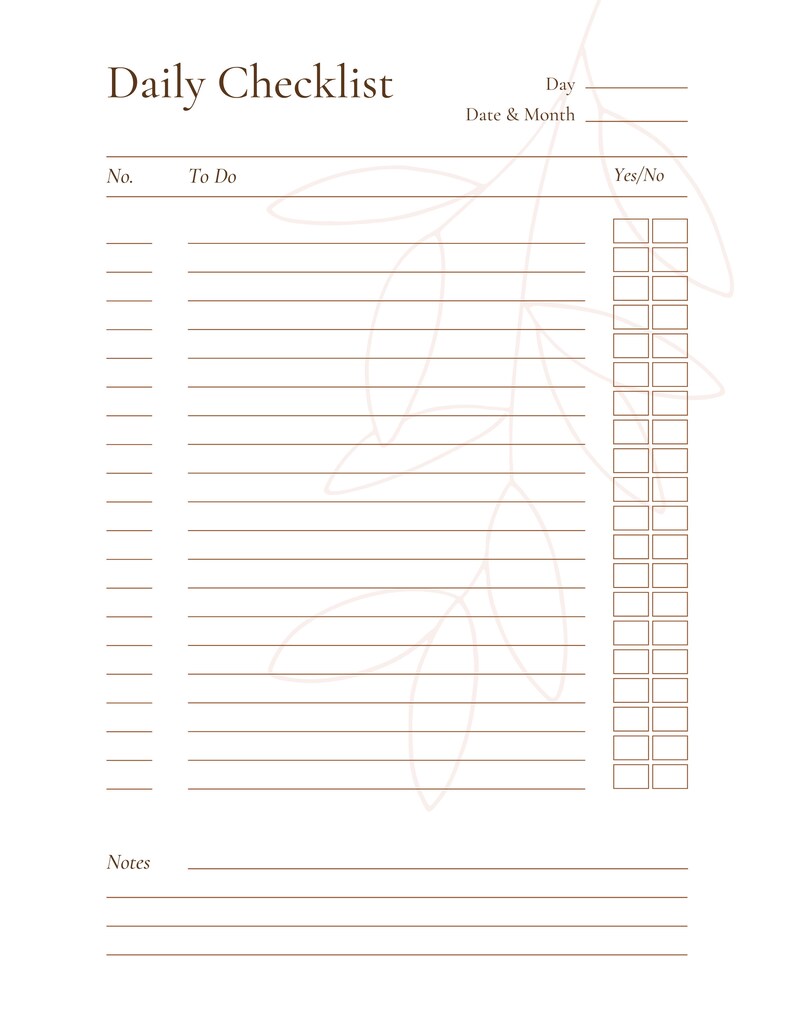 Daily Checklist Simple & Effective Planner Check List - Etsy