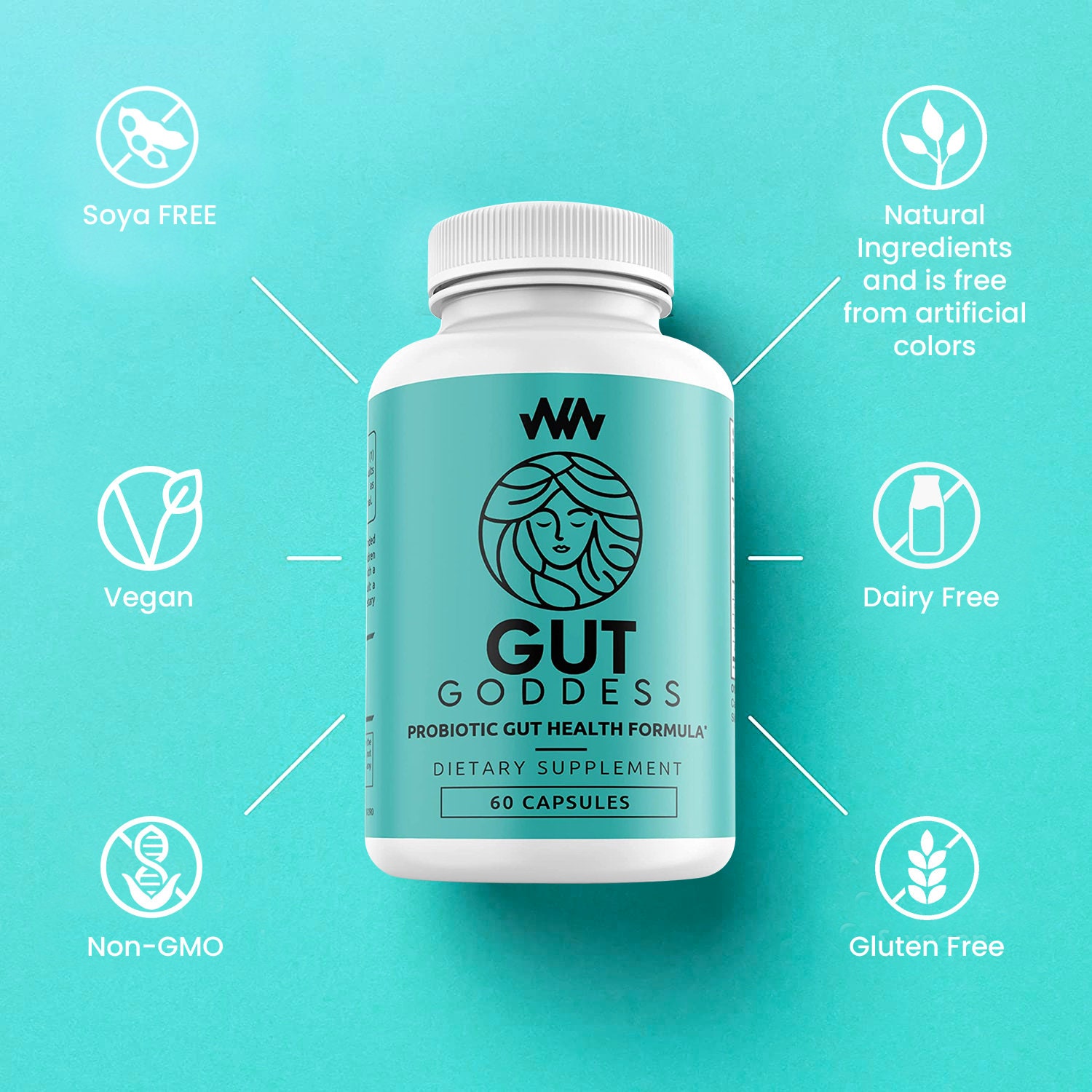 Womens Gut Health Support Supplement | Female Probiotic Digestive ...