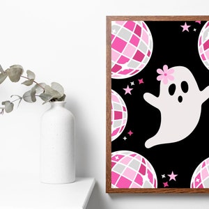 Retro Disco Ghost Print/ Halloween Disco Print/ Spooky Season Wall Art ...