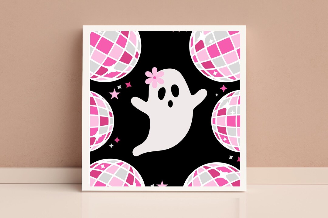 Retro Disco Ghost Print/ Halloween Disco Print/ Spooky Season Wall Art ...