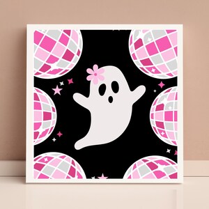 Retro Disco Ghost Print/ Halloween Disco Print/ Spooky Season Wall Art ...