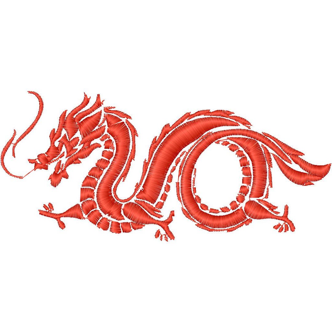 Chinese Dragon Embroidery File Great for Caps 2" and 1.5" - Etsy