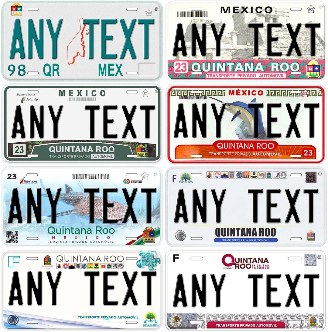 Quintana Roo Personalized Car Auto Mexico License Plates Any Text - Etsy