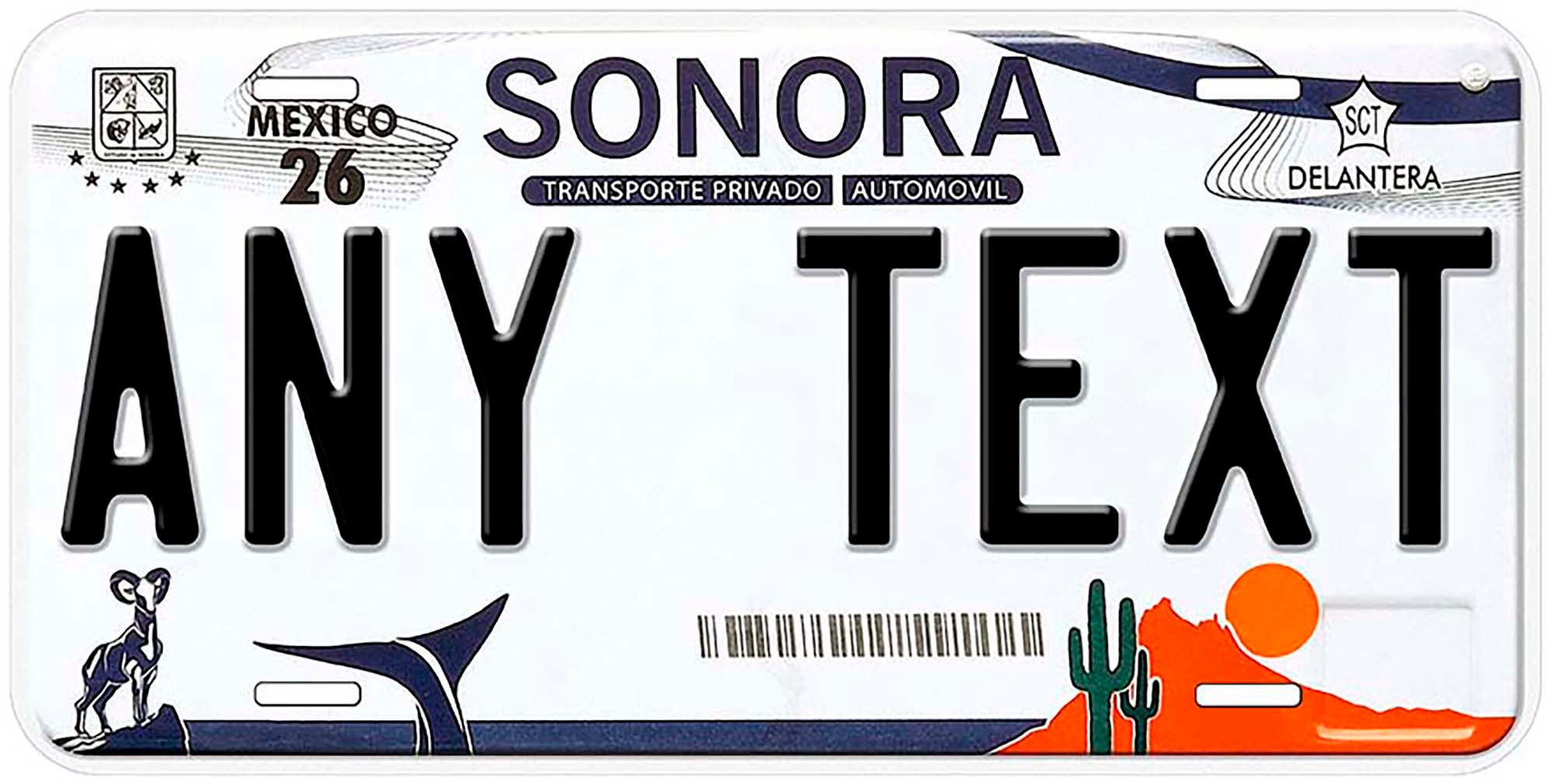 Sonora Personalized Car Auto Mexico License Plates Any Text - Etsy