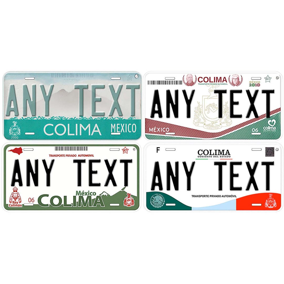 Colima Personalized Car Auto Mexico License Plates Any Text - Etsy