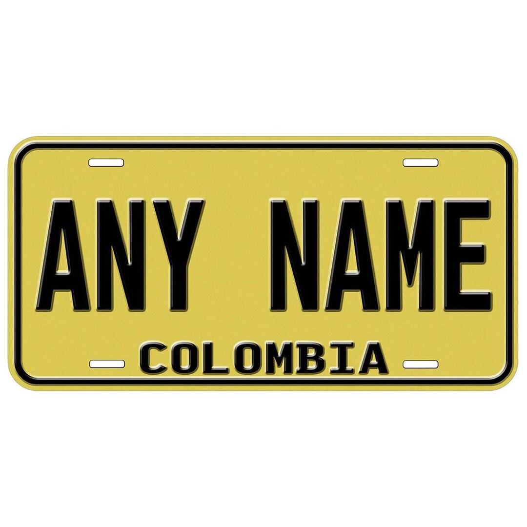 Colombia Personalized Flat Car Auto Novelty License Plates Any Name - Etsy