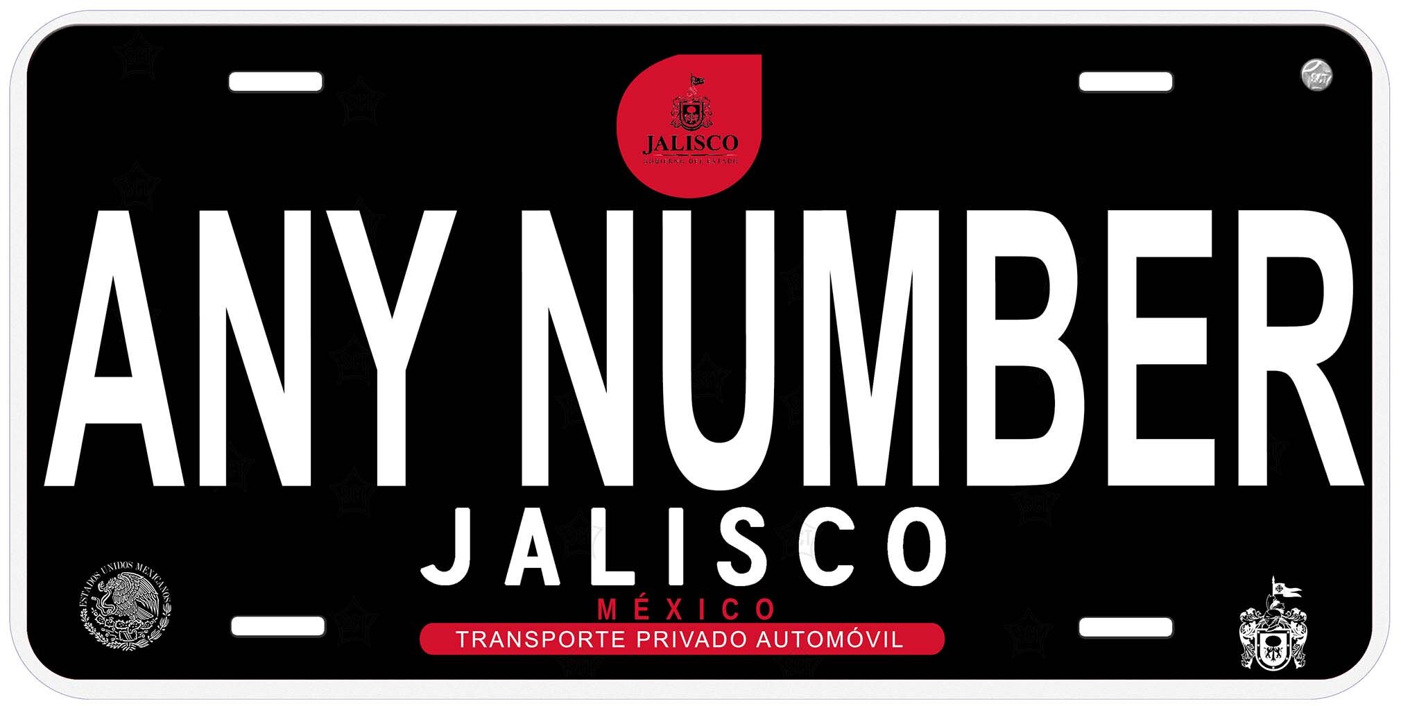 Black Jalisco Personalized Car Auto Mexico License Plates Any - Etsy