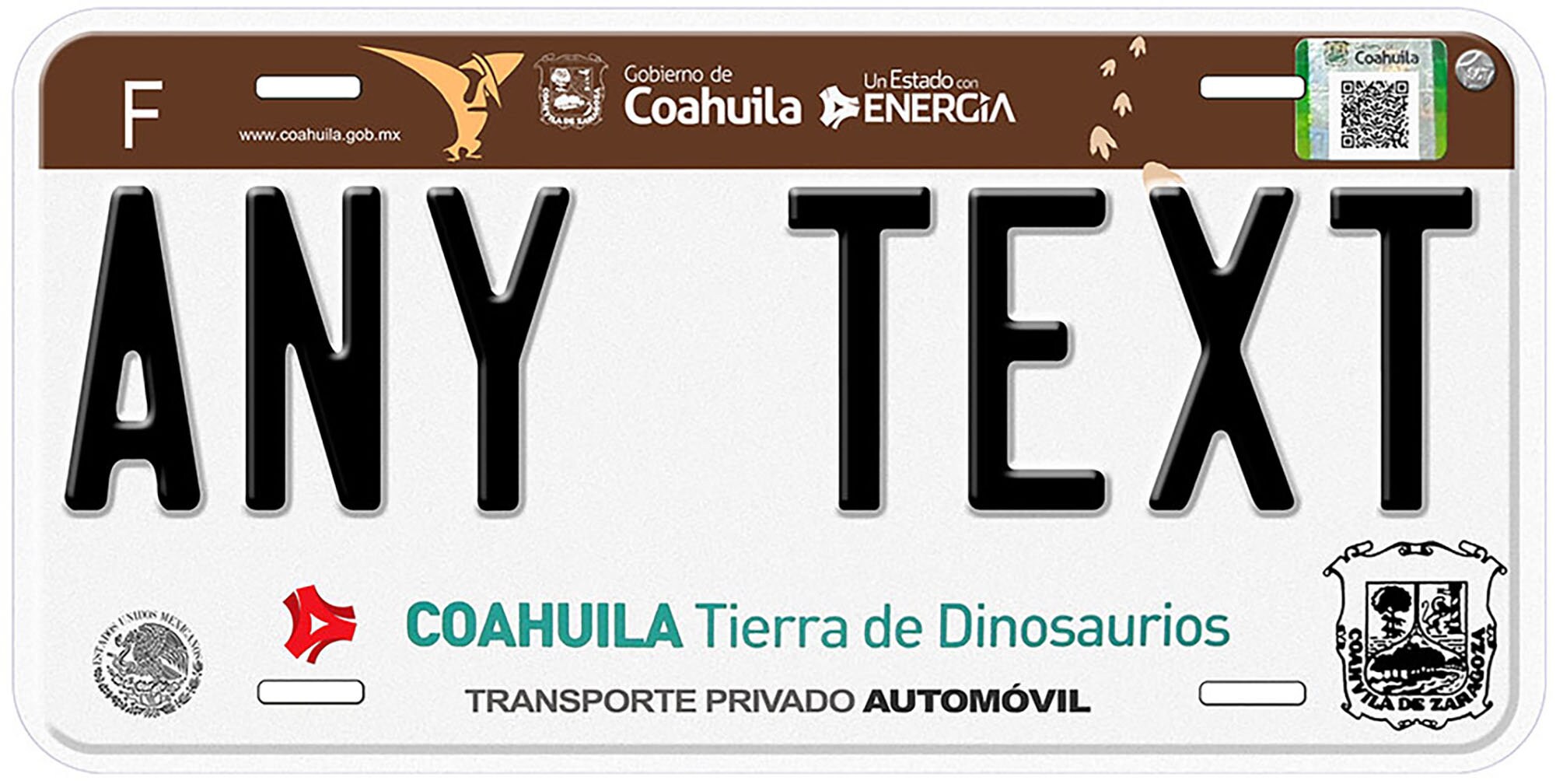 Coahuila Personalized Car Auto Mexico License Plates Any Text - Etsy