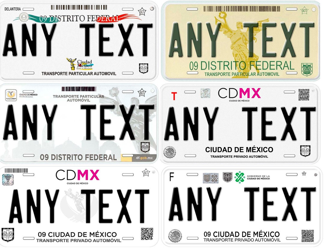 Cdmx Personalized Car Auto Mexico Federal License Plates Any Text - Etsy