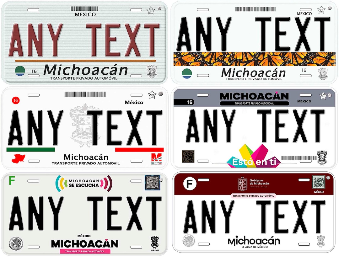 Michoacan Personalized Car Auto Mexico License Plates Any Text - Etsy