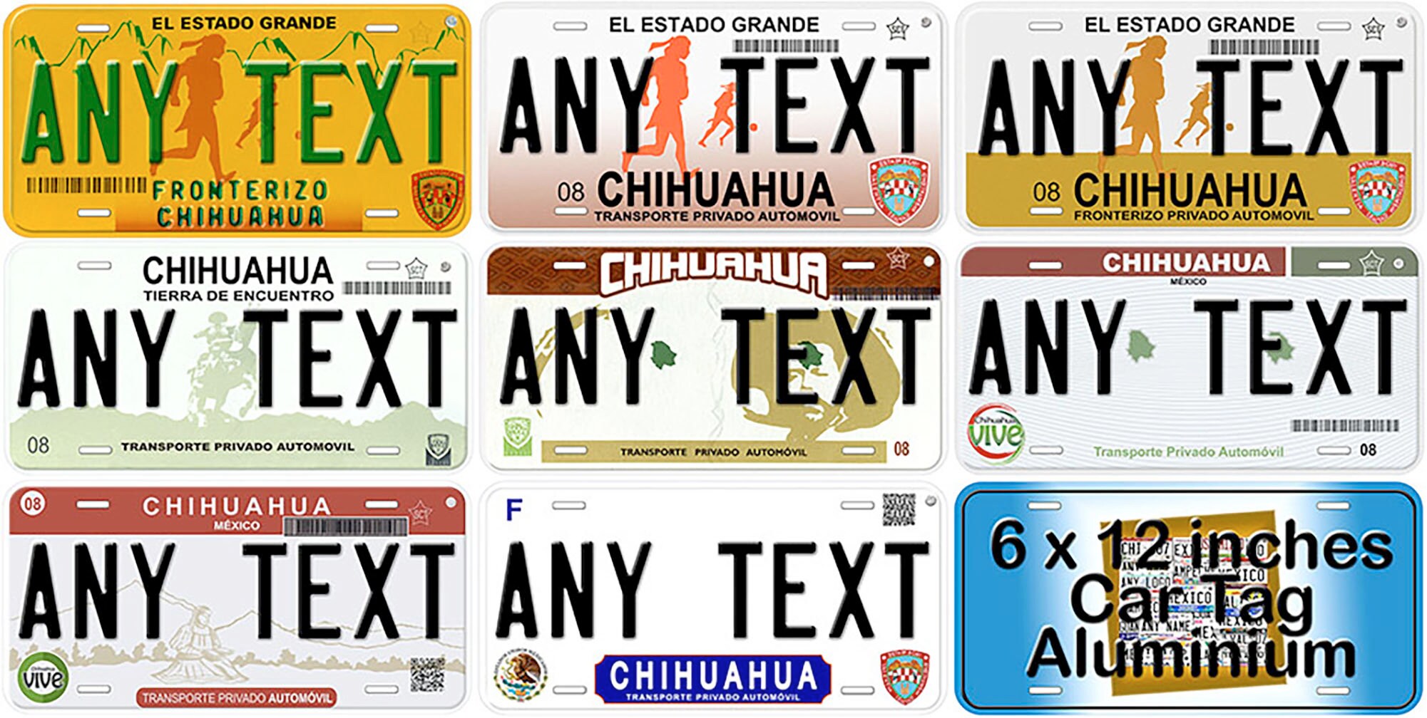 Chihuahua Personalized Car Auto Mexico License Plates Any Text - Etsy