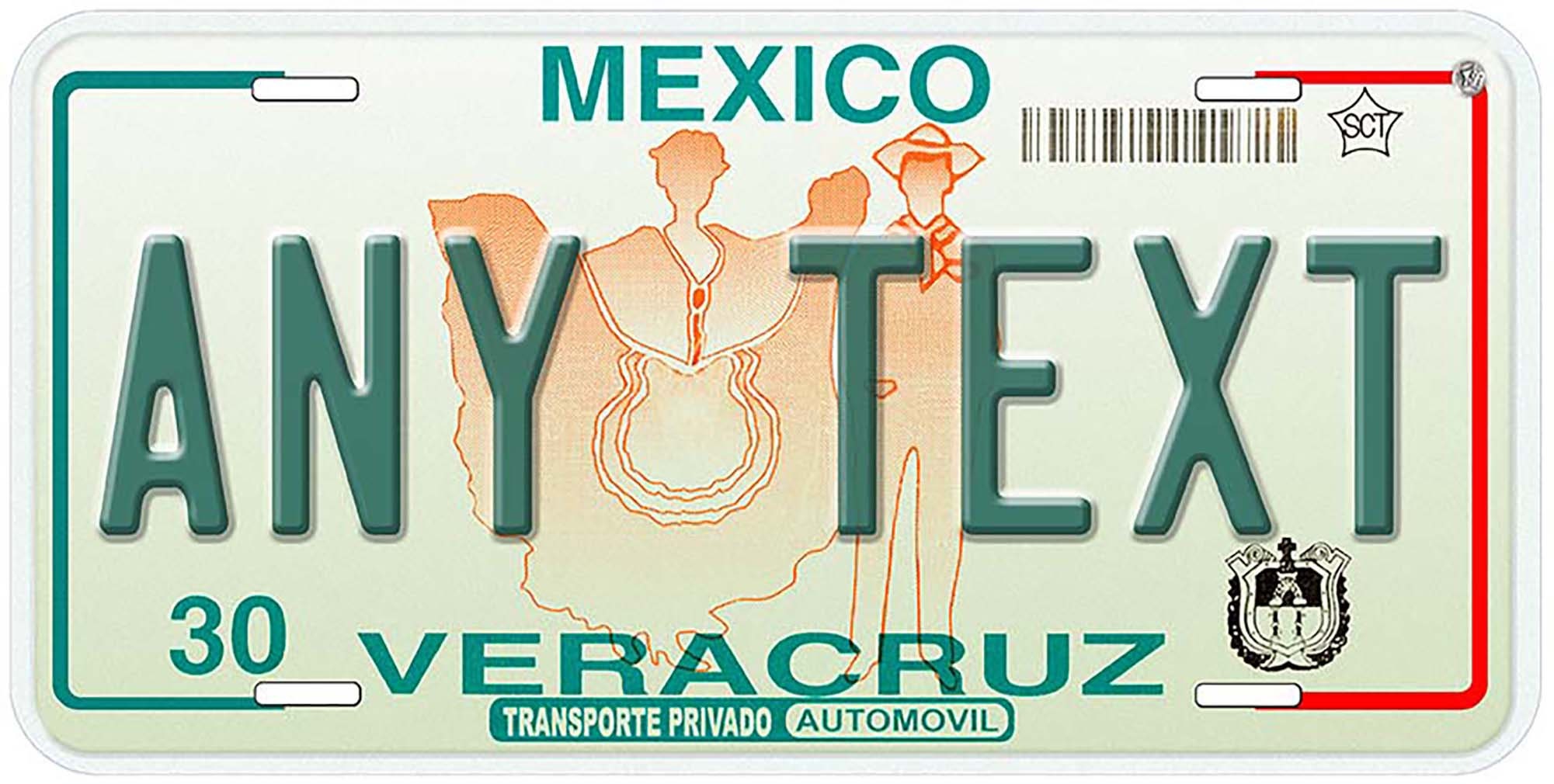Veracruz Personalized Car Auto Mexico License Plates Any Text - Etsy