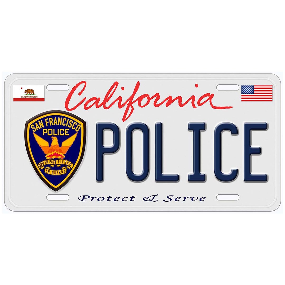 California San Francisco Police Car Size Novelty Auto License Plates - Etsy