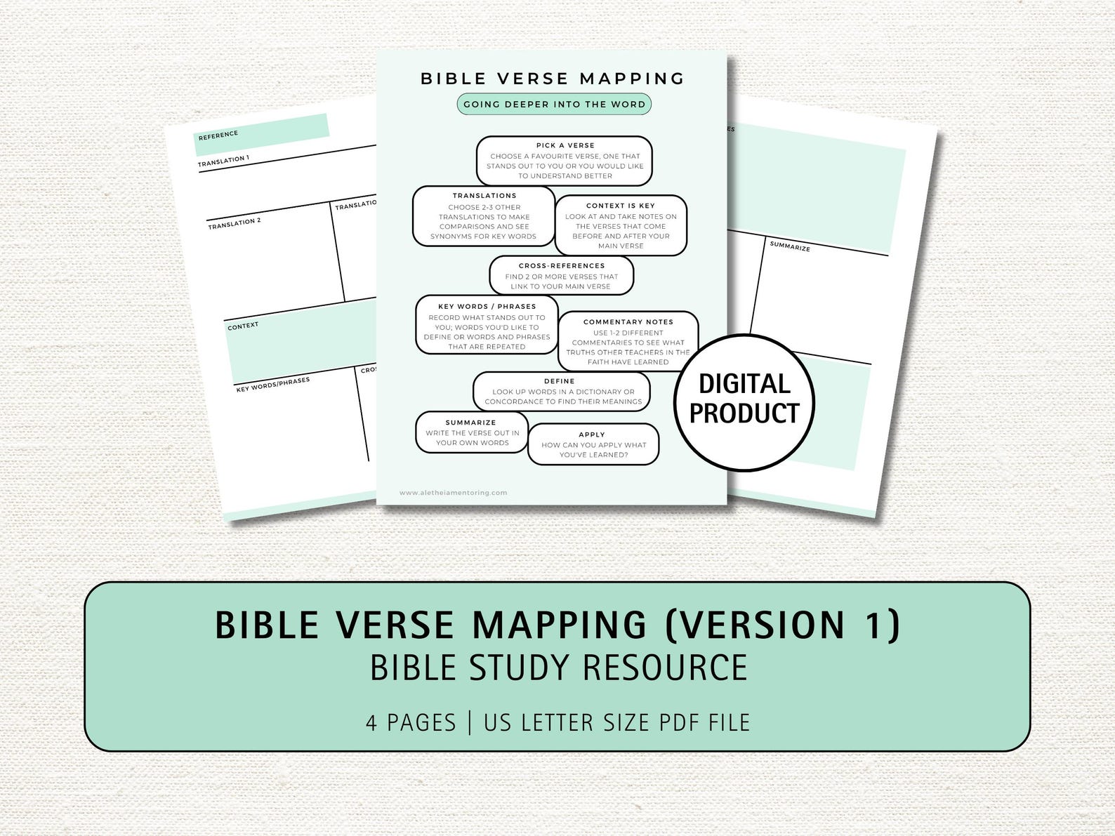 Bible Verse Mapping Guide Printable, Bible Verse Mapping Template ...