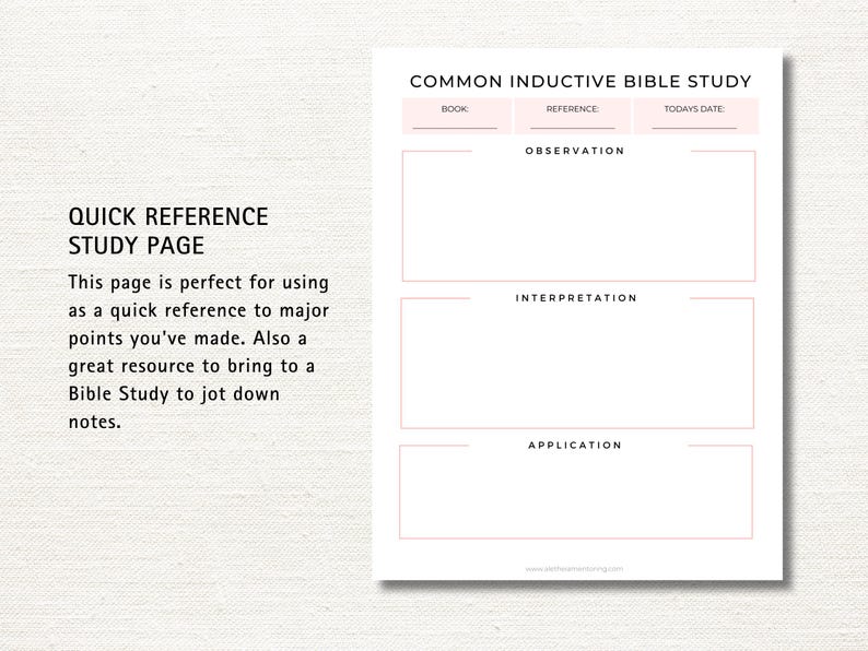 Inductive Bible Study Method Printable: Christian Faith Planner (PDF ...
