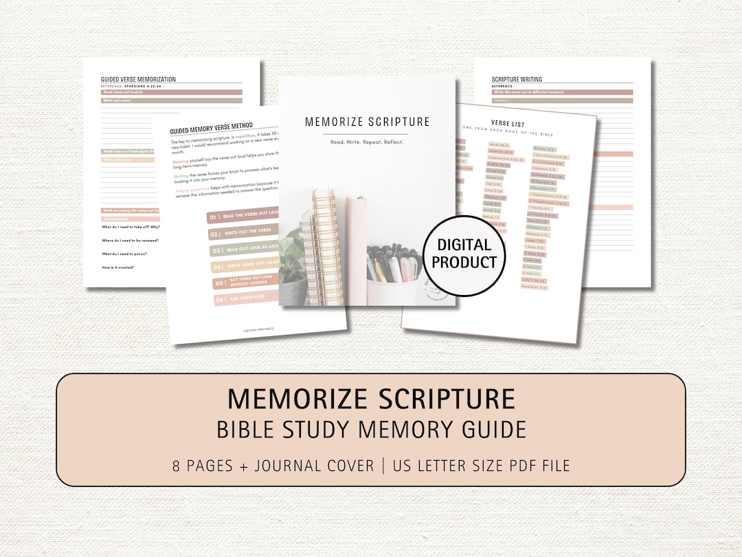 Bible Memory Verse Printable Guide, Scripture Memorization Plan ...