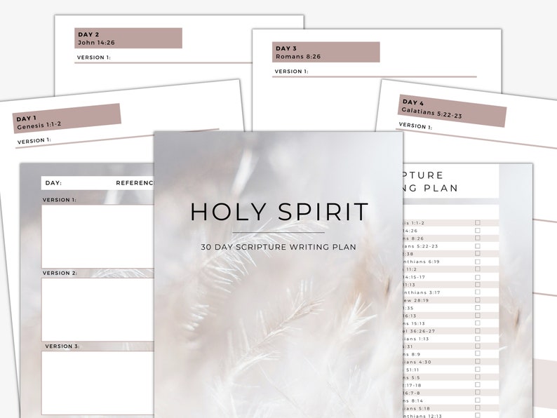 Holy Spirit Scripture Writing Plan Printable Bible Memory - Etsy