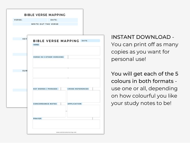 Bible Verse Mapping Printable Worksheet Bible Study Note - Etsy UK