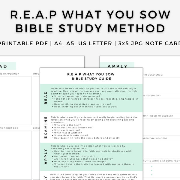 R.e.a.p. Bible Study Method - Etsy