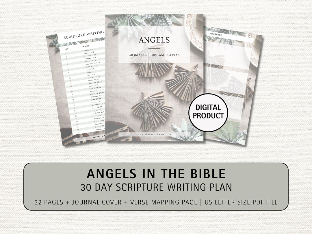 Angels Scripture Writing Plan: 30-day Bible Verse Journal (digital ...