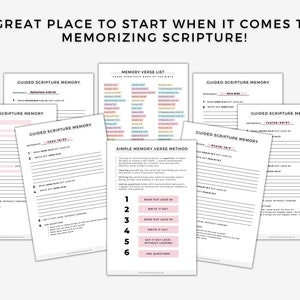 Bible Memory Verse Method Printable, Scripture Memorization, Bible ...