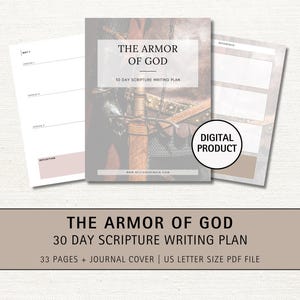 Armor of God Scripture Writing Printable, 30-day Bible Study Plan ...