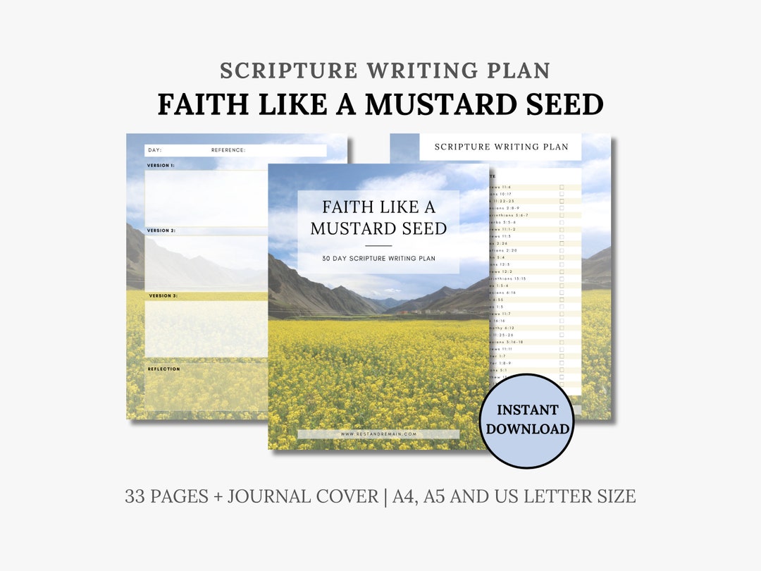 Faith Like a Mustard Seed Scripture Writing Plan Printable, Bible ...