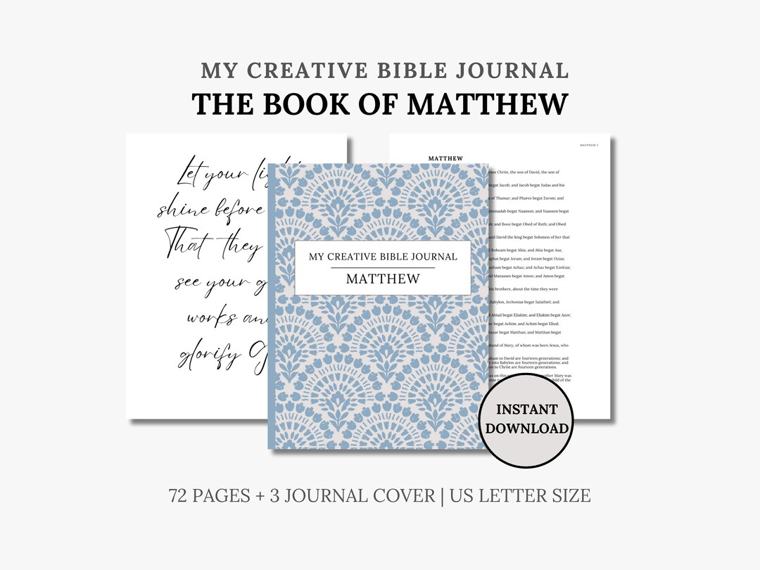 The Gospel of Matthew Printable Bible Notebook, Bible Reading and ...
