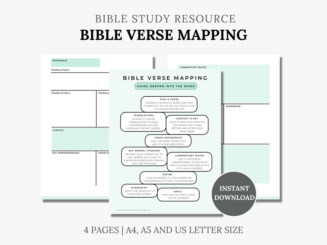 Bible Verse Mapping Guide Printable Bible Verse Mapping - Etsy UK