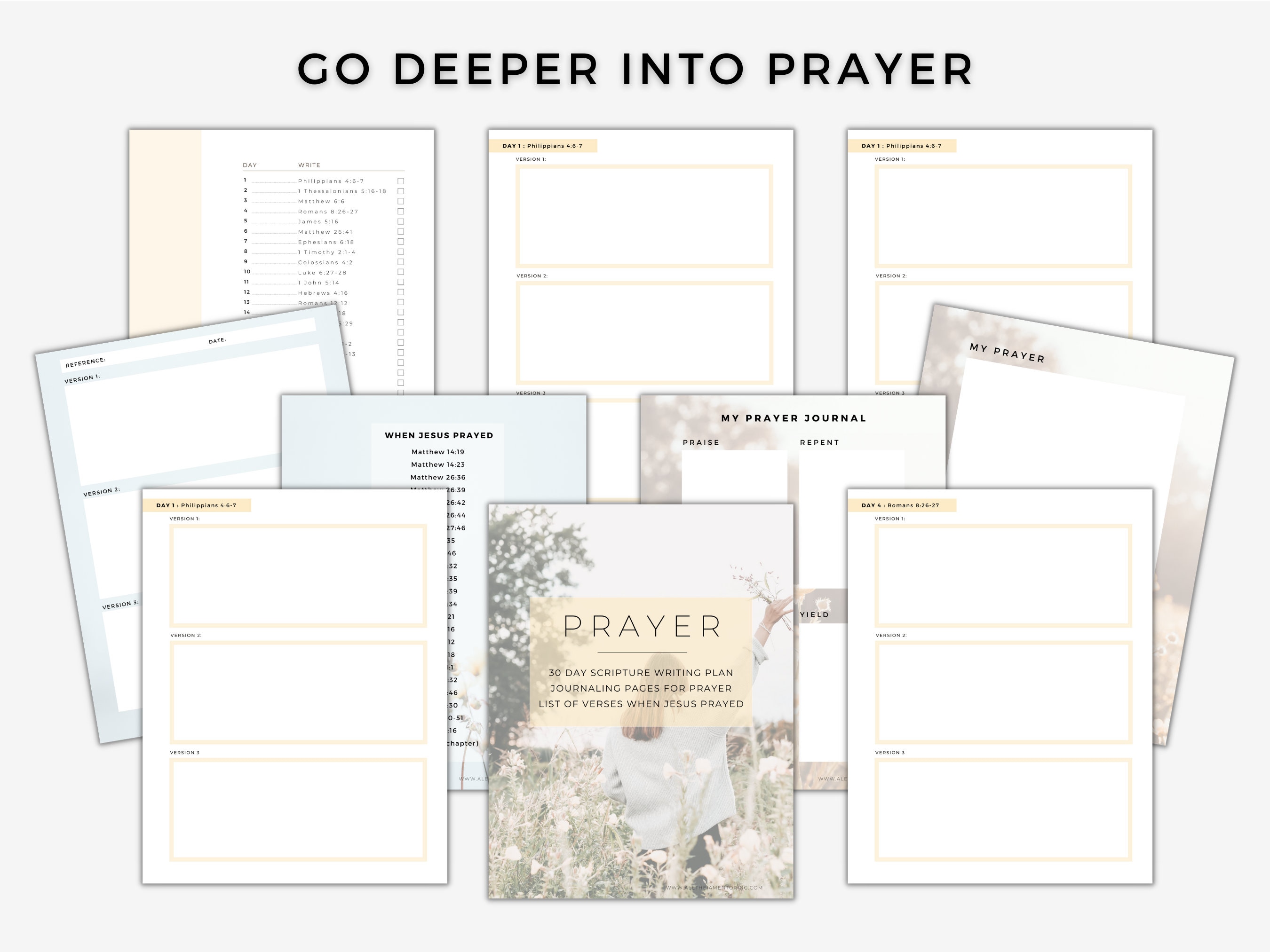 Prayer Scripture Writing Plan Printable, PRAY Prayer Method, Bible ...