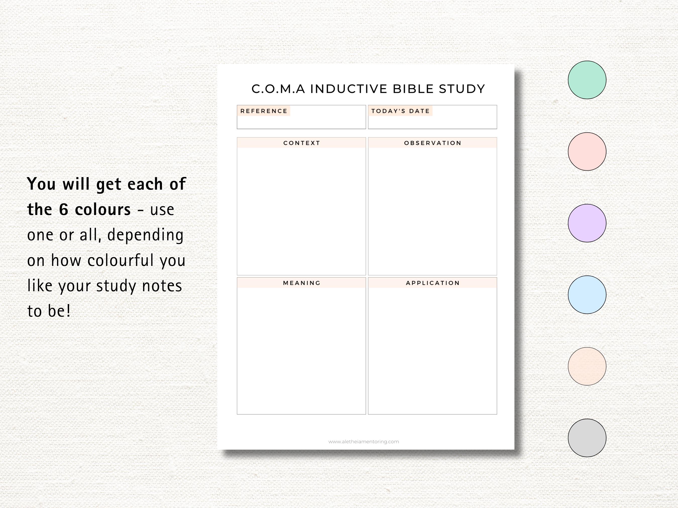 COMA Bible Study Worksheets: Inductive Scripture Study (digital ...