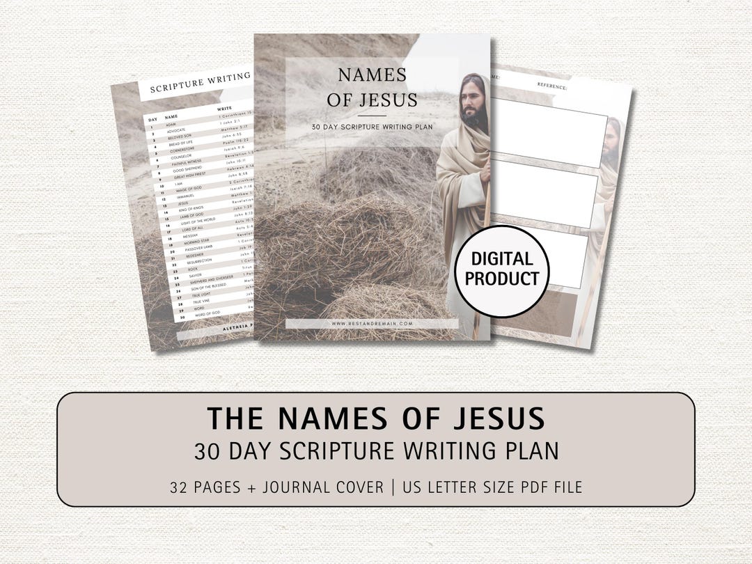 Names of Jesus Scripture Writing Plan: 30-day Bible Study (digital ...