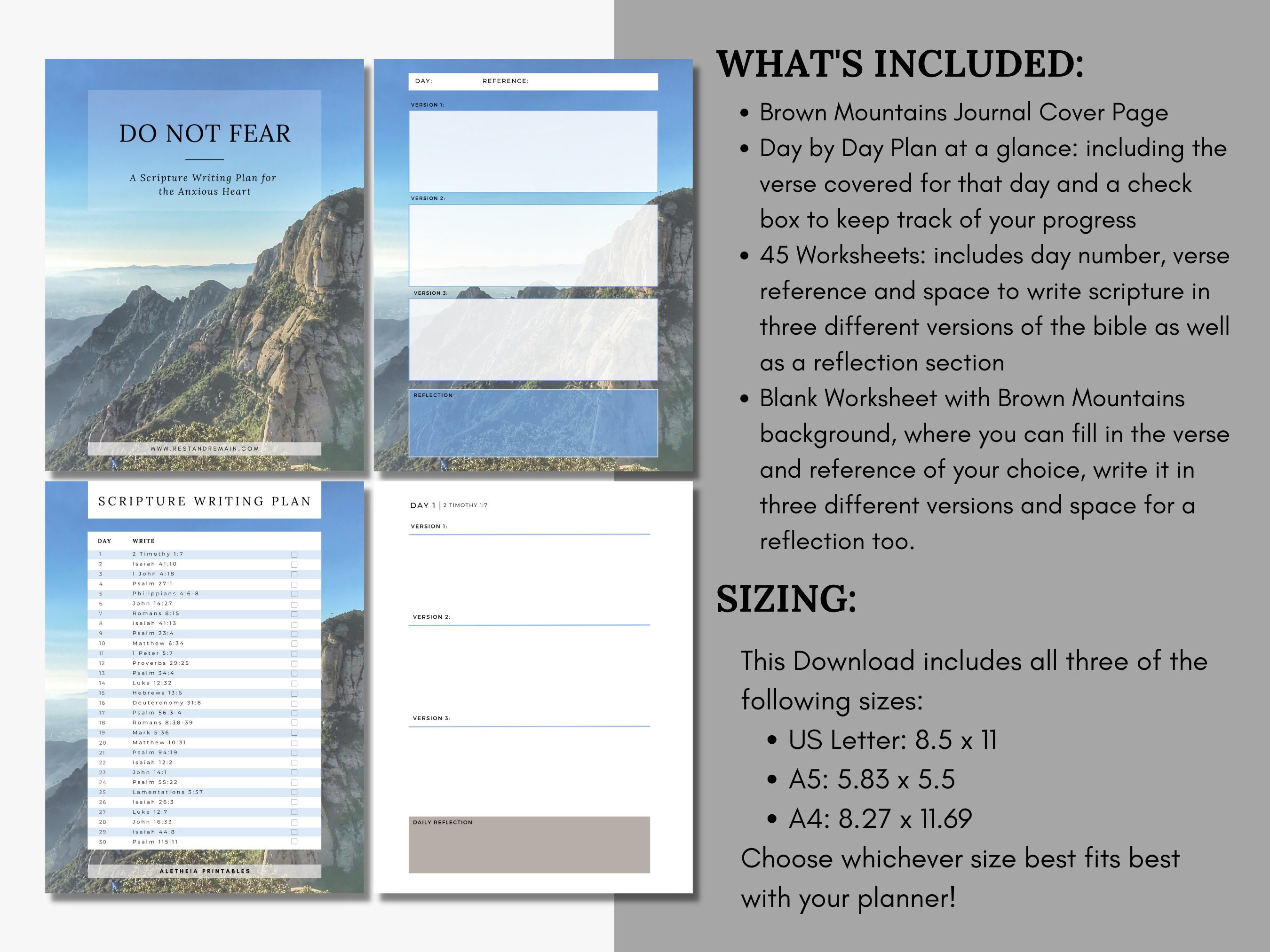 Do Not Fear Scripture Writing Plan Printable, Anxiety Bible Verses ...