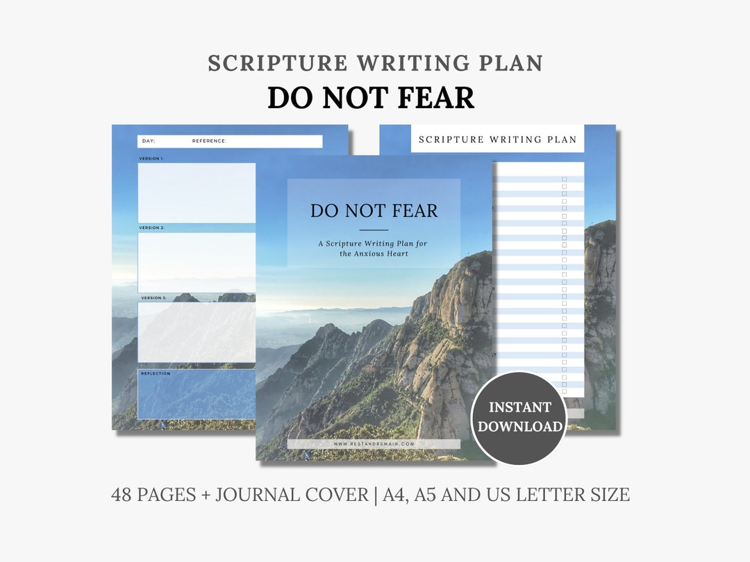 Do Not Fear Scripture Writing Plan Printable, Anxiety Bible Verses ...