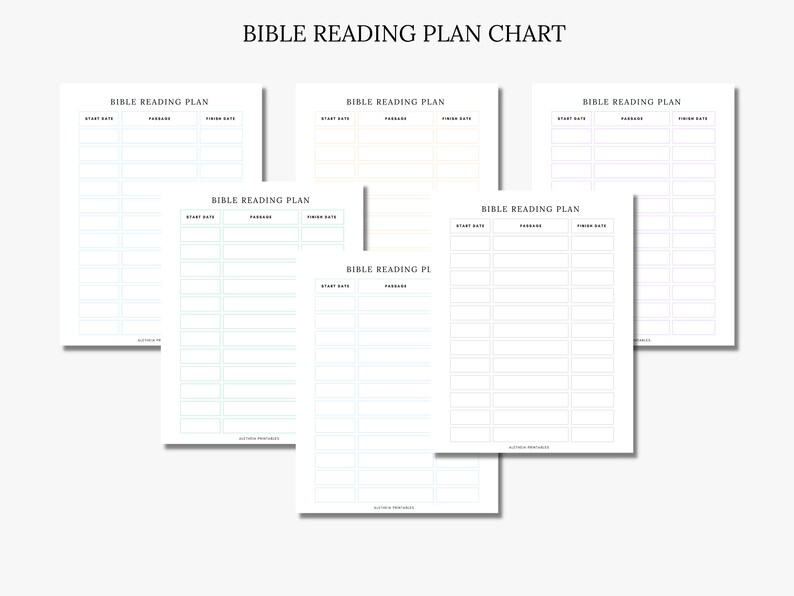 Bible Reading Plan Chart Printable, Bible Tracker, Bible Study Resource ...