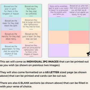Beatitudes Verse Cards Printable, Mini Scripture Cards, Bible Memory ...