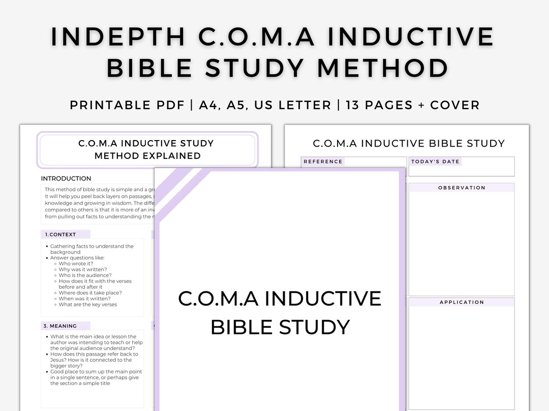 COMA Inductive Bible Study Guide Printable, In-depth Scripture ...