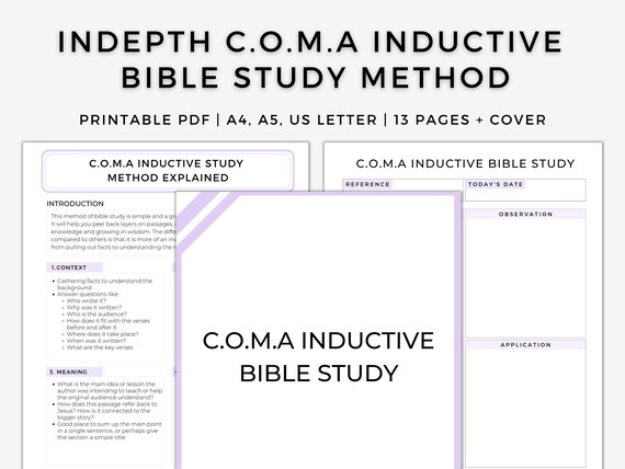 COMA Inductive Bible Study Guide Printable In-depth Scripture - Etsy