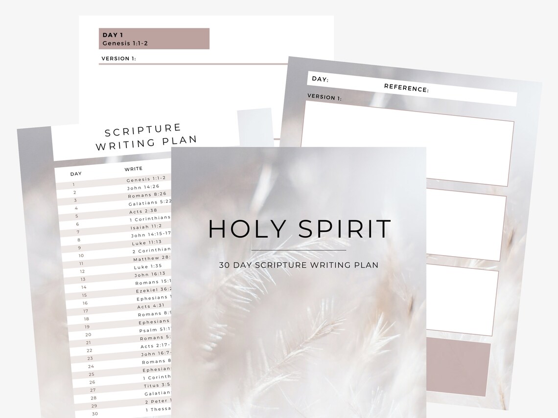 Holy Spirit Scripture Writing Plan Printable Bible Memory - Etsy