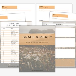 Grace and Mercy Scripture Writing Plan Printable Bible Memory - Etsy