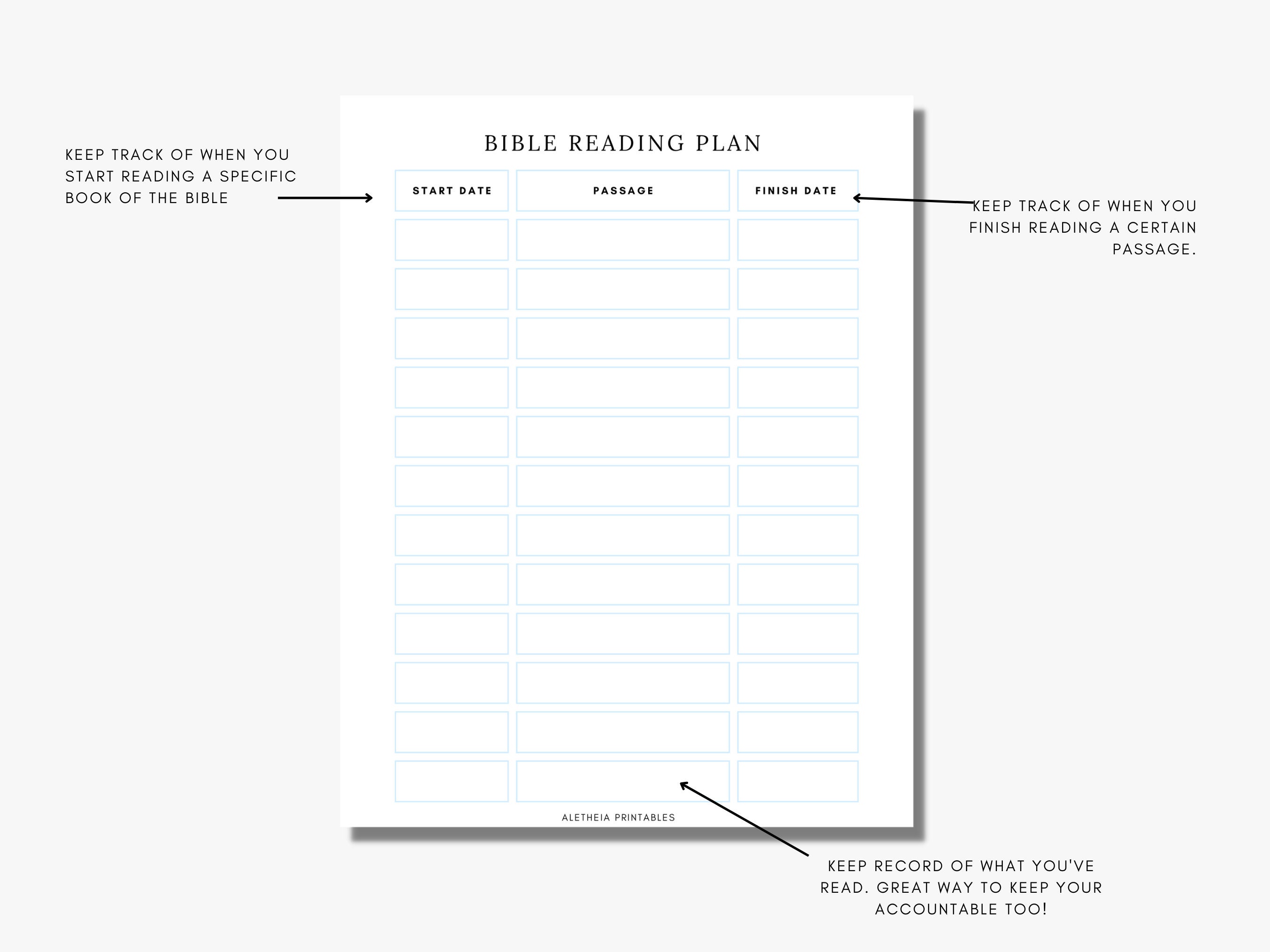 Bible Reading Plan Chart Printable, Bible Tracker, Bible Study Resource ...