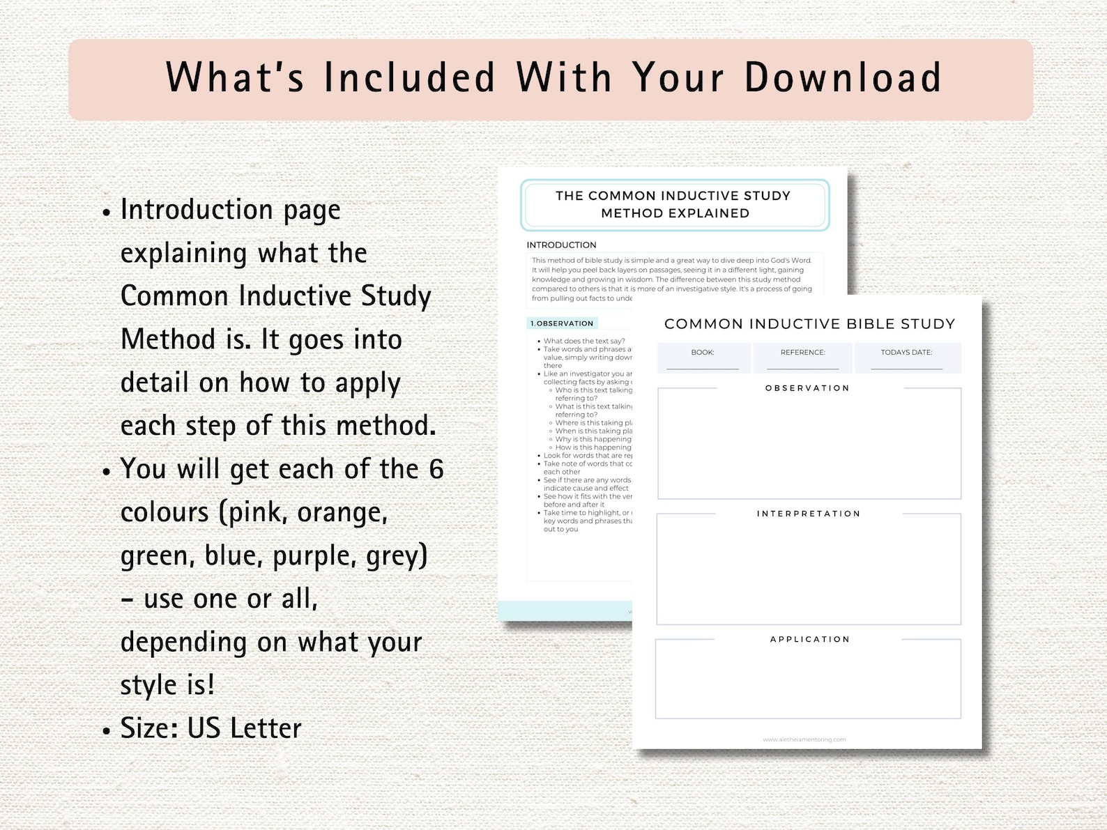 Inductive Bible Study Worksheets: Scripture Journaling Template ...