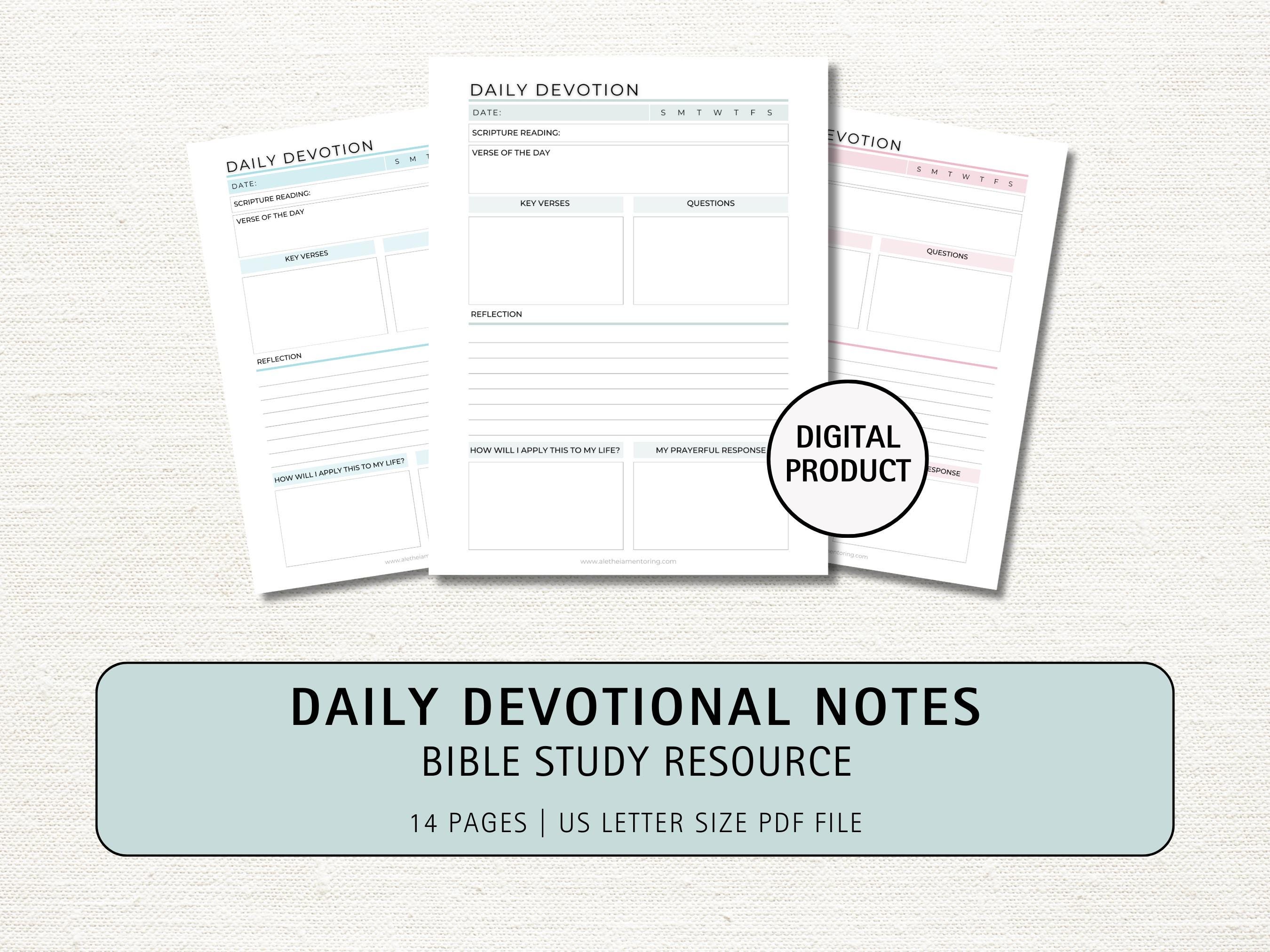 Daily Devotional Journal: Scripture Reflection, Prayer Tracker (digital ...