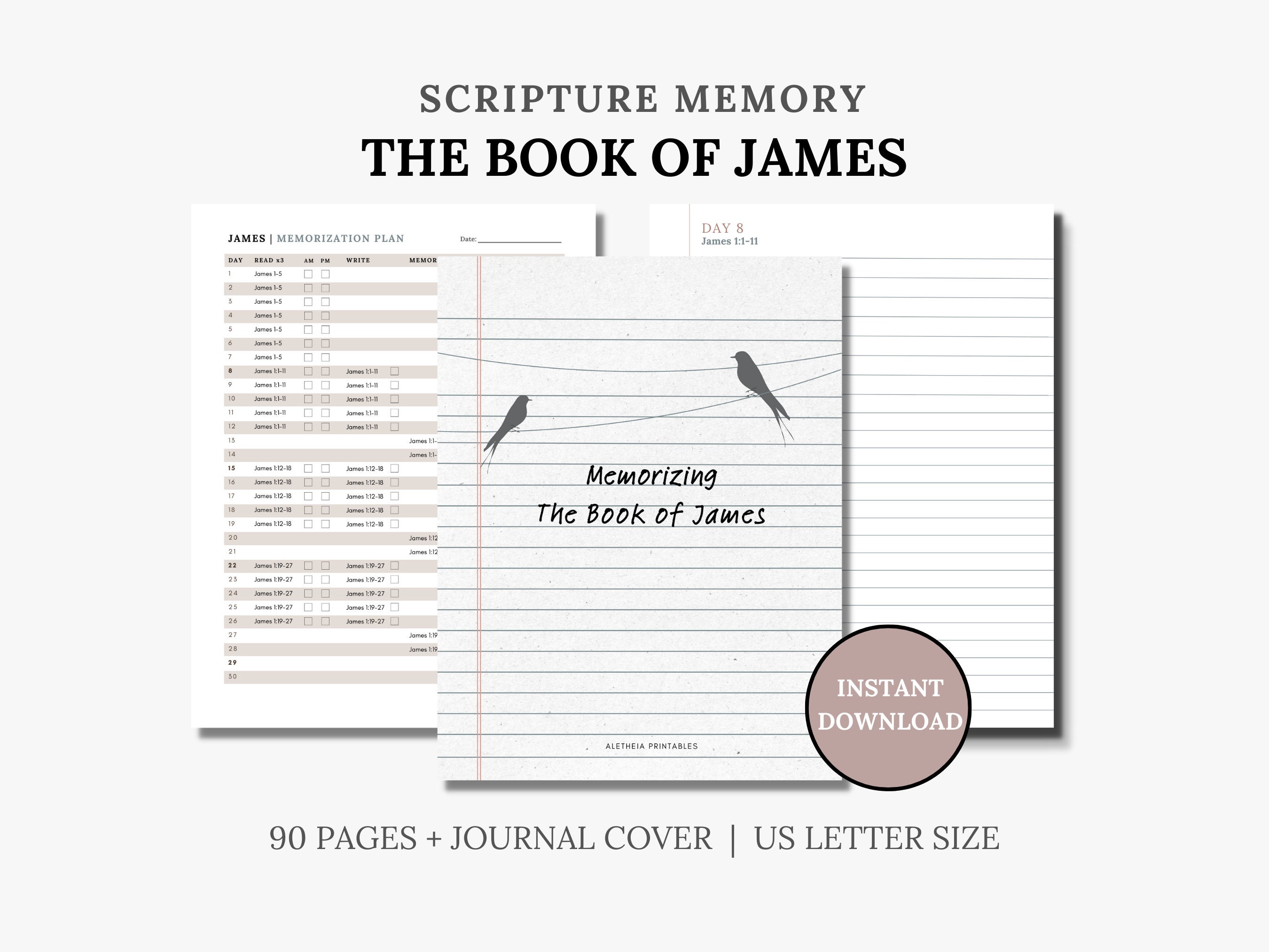 The Book of James Memory Plan Printable, Scripture Writing, Bible ...