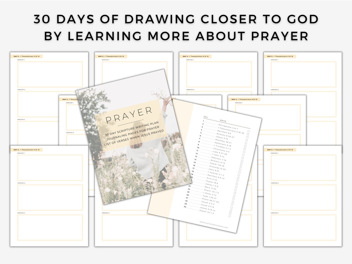 Prayer Scripture Writing Plan Printable, PRAY Prayer Method, Bible ...