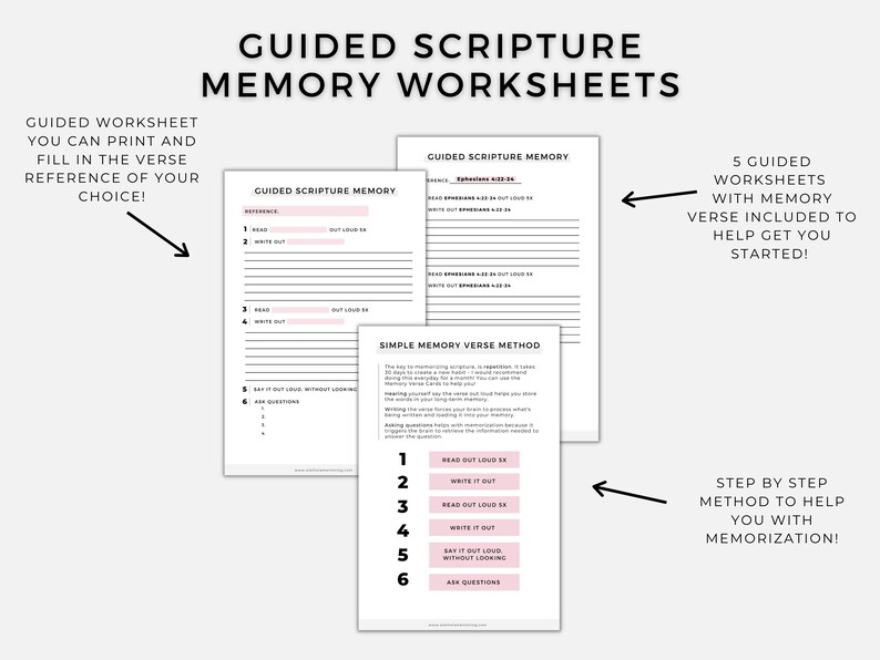 Bible Memory Verse Method Printable Scripture Memorization - Etsy Canada