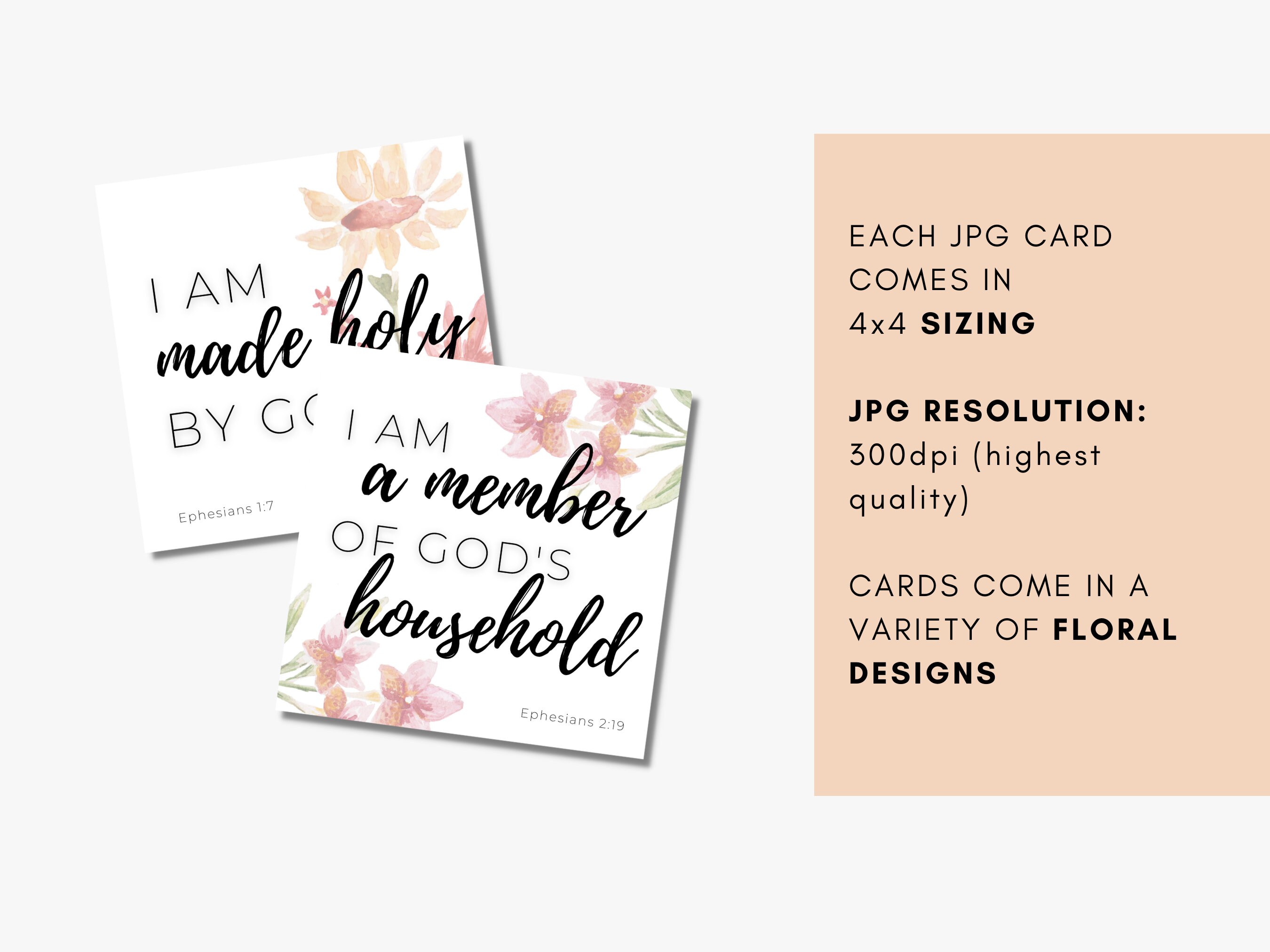 Identity in Christ Scripture Verse Cards Printable, Ephesians Bible ...