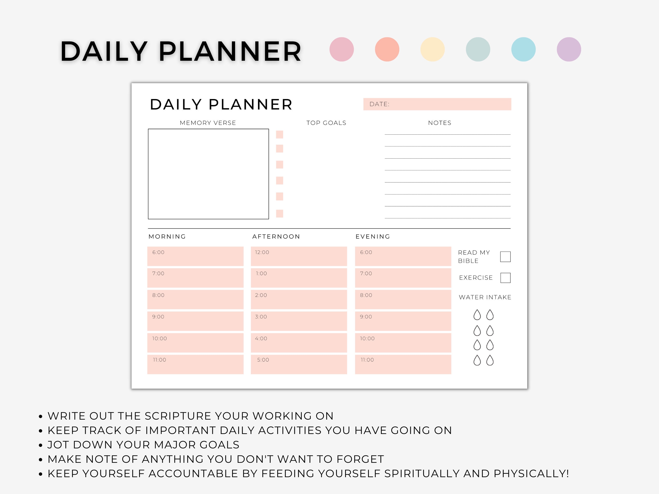 Faith Life Planner Printable Daily Calendar Christian - Etsy