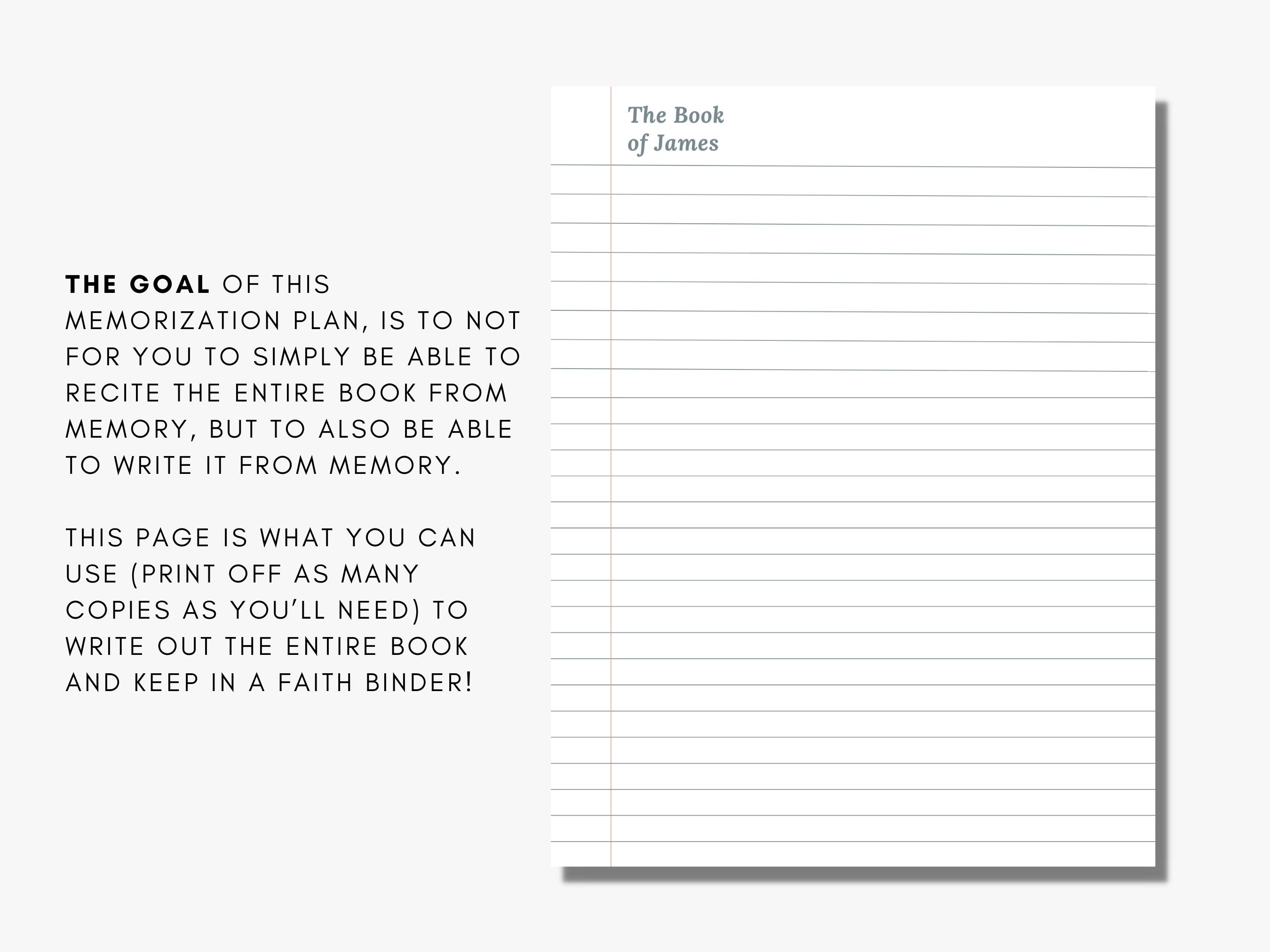 The Book of James Memory Plan Printable, Scripture Writing, Bible ...